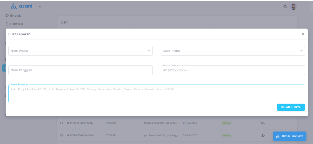 Panduan Pembuatan Tiket Laporan Kendala Unit Asani - ASANI